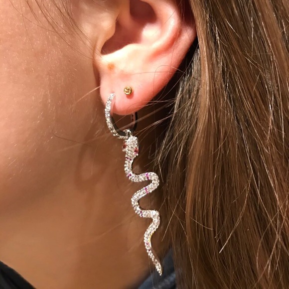 APM Monaco | Jewelry | Nwot Apm Monaco Snake Sparkle Drop Earrings ...